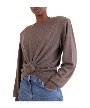 Magda Butrym Knotted Cropped Wool Sweater