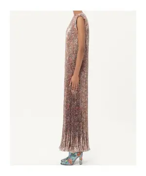 Valentino Garavani Pleated Midi Dress With Patterned Design