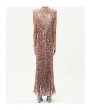 Valentino Garavani Pleated Midi Dress With Patterned Design