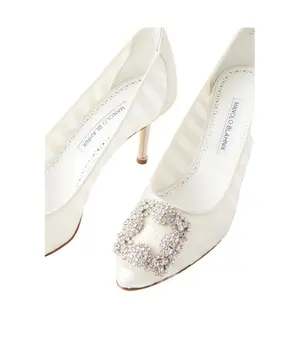 Manolo Blahnik Crystal Embellished Stiletto Pumps