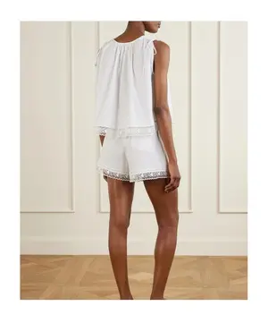 Staud Adolfo Brezza Embroidered Cotton-blend Shorts - No