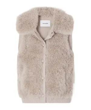 YVES SALOMON Wool-trimmed Shearling Gilet
