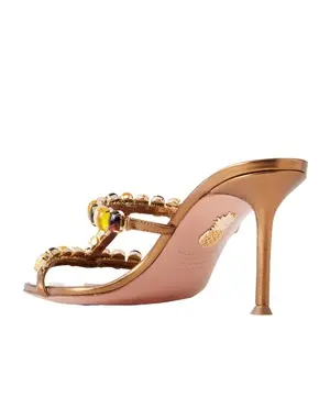 AQUAZZURA Crystal-embellished Leather Sandals