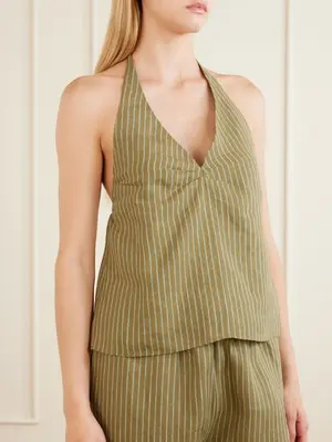 Staud Corso Striped Halter Top