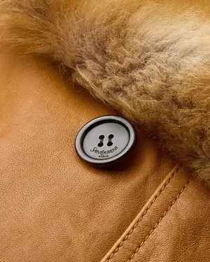 Saint Laurent Lambskin And Shearling Jacket