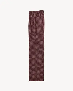 Saint Laurent Pants In Hexagon Silk Twill