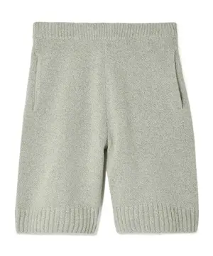 Auralee Mélange Cashmere And Silk-blend Shorts - Gray