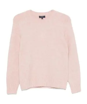 Soeur Ribbed-trim Crew Neck Sweater - Light Rose
