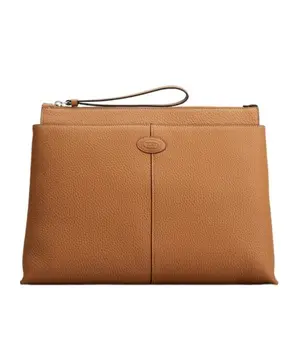 TOD'S Di Leather Clutch Bag - Brown