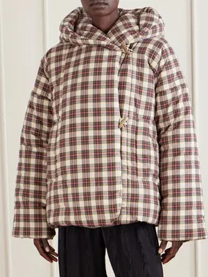 Dries Van Noten Hooded Checked Padded Cotton-flannel Jacket