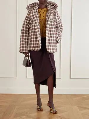 Dries Van Noten Hooded Checked Padded Cotton-flannel Jacket