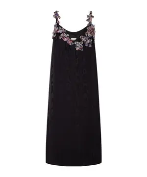 Dries Van Noten Embellished Slip Midi Dress