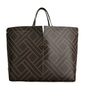 TOD'S Di Large Leather Tote - Brown