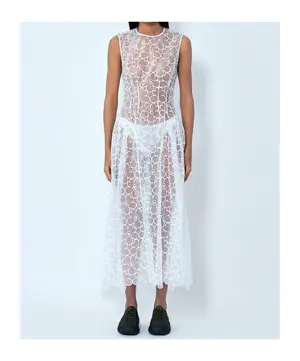 Cecilie Bahnsen Sleeveless Lace Midi Dress