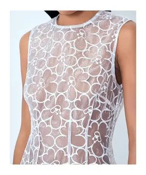 Cecilie Bahnsen Sleeveless Lace Midi Dress