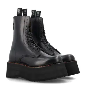 R13 Platform Lace Up Ankle Boots