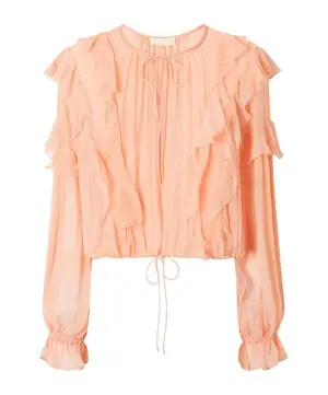 Ulla Johnson Delfina Cropped Ruffled Silk-crepon Blouse