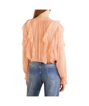 Ulla Johnson Delfina Cropped Ruffled Silk-crepon Blouse