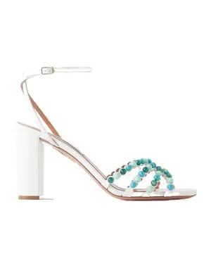 AQUAZZURA Embellished Leather Sandals