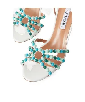 AQUAZZURA Embellished Leather Sandals