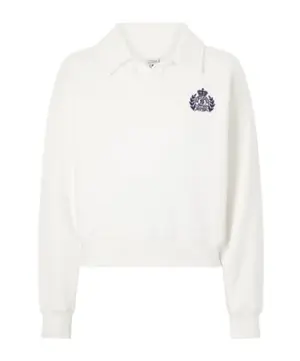 SPORTY  RICH Sporty & Rich Embroidered Cotton Sweatshirt - White