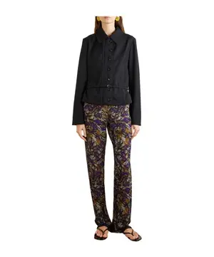 Dries Van Noten Cropped Jacket With Belt