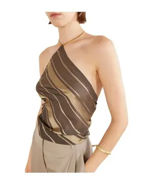 Stella McCartney Striped Open-back Satin Tank