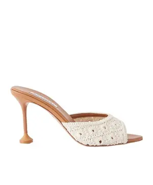 AQUAZZURA Crocheted Strap Mules - No