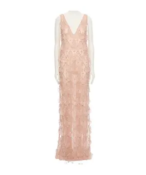 Valentino Garavani Sleeveless Embellished V-neck Gown - No