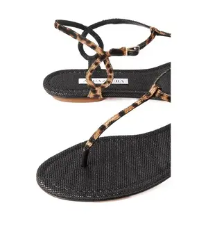 AQUAZZURA Leopard-print Calf Hair Sandals