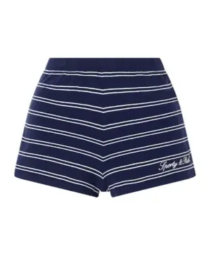 SPORTY  RICH Sporty & Rich Striped Cotton-jersey Shorts