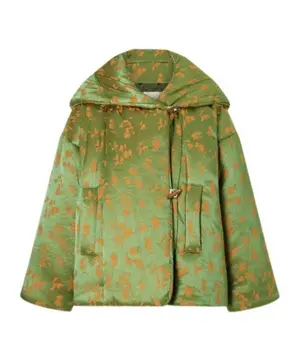 Dries Van Noten Jacquard Down Jacket - Green