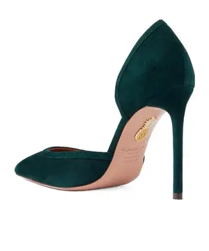 AQUAZZURA Bow-detailed Cutout Suede Pumps