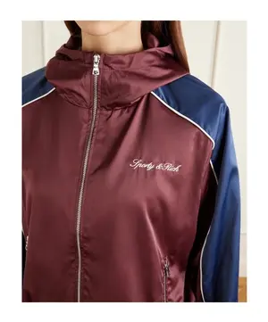 SPORTY  RICH Sporty & Rich Logo Embroidered Shell Jacket