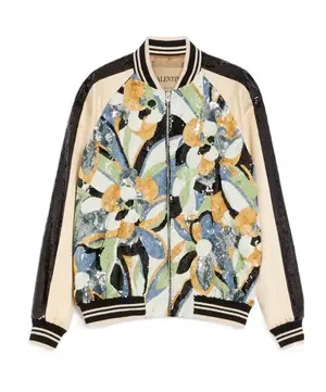 Valentino Garavani Souvenir Silk Jacket With Embroidered Sequins