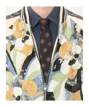 Valentino Garavani Souvenir Silk Jacket With Embroidered Sequins