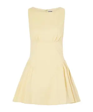 Staud Pale Yellow Sleeveless Mini Dress