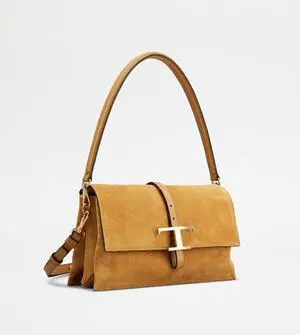 TOD'S T Timeless Flap Bag In Suede Mini