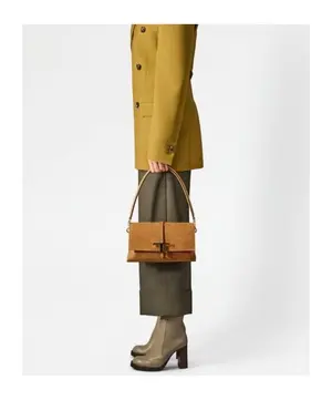TOD'S T Timeless Flap Bag In Suede Mini