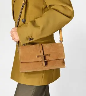 TOD'S T Timeless Flap Bag In Suede Mini
