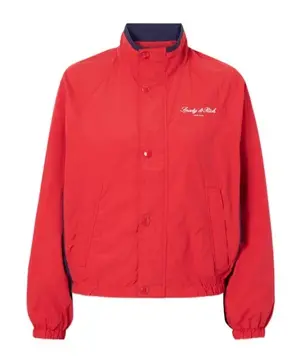 SPORTY  RICH Logo-embroidered Shell Jacket - Red