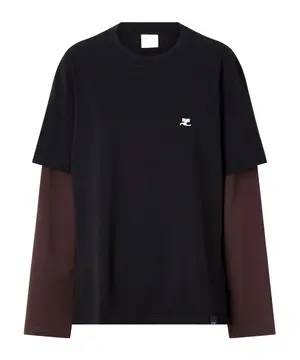 COURREGES Logo-embroidered Cotton-jersey T-shirt - F