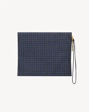 Saint Laurent Large Folded Pouch In Silk Jacquard
