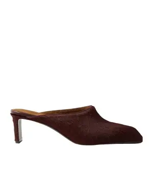Khaite Solid Color Colt Calf Hair Mules - Brown