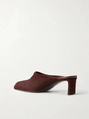 Khaite Solid Color Colt Calf Hair Mules - Brown
