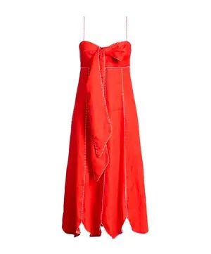 Farm Rio Embellished Strapless Maxi Dress - Red