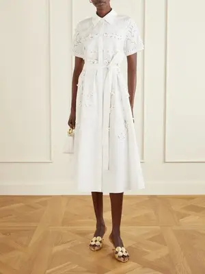 Carolina Herrera Embroidered Midi Dress