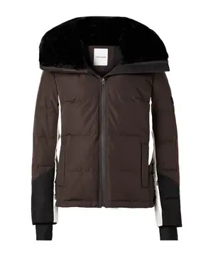 YVES SALOMON Color-blocked Quilted Ski Suit - Brown