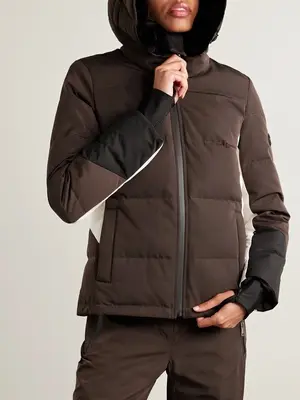 YVES SALOMON Color-blocked Quilted Ski Suit