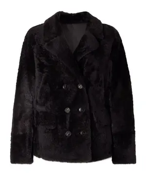 YVES SALOMON Double-breasted Shearling Jacket